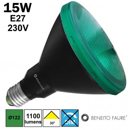 SPOT LED vert PAR38 | Ampoule LED lumière verte pour jardin